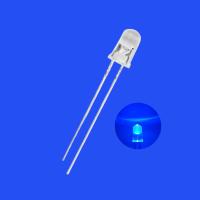 China 5mm 1.5Hz 12V 1/6 Duty Cycle Blue Color 460-470nm 500-1000mcd Round Head Resistor Integrated Flashing LED for sale
