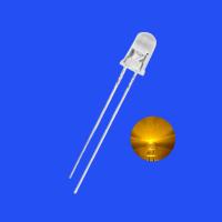 China 5mm 1.5Hz 12V 1/6 Duty Cycle Yellow Color 585-595nm 600-1200mcd Round Head Resistor Integrated Flashing LED for sale