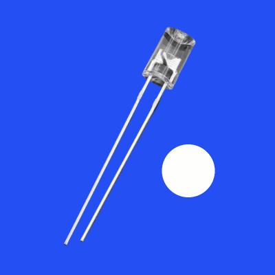 China 5mm 1.5Hz 1/12 Duty Cycle White Color 8000-12000K 2000-4000mcd 90deg Flangeless Concave Shape Flashing LED for sale