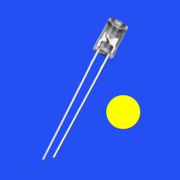 China 5mm 1.5Hz 1/12 Duty Cycle Yellow Color 585-595nm 600-1200mcd 90deg Flangeless Concave Shape Flashing LED for sale