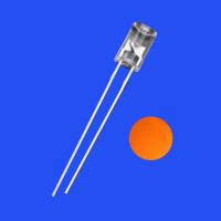 China 5mm 1.5Hz 1/12 Duty Cycle Orange Color 600-615nm 600-1200mcd 90deg Flangeless Concave Shape Flashing LED for sale
