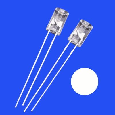 China 5mm 1.5Hz 1/12 Duty Cycle 12V White Color 12000K 4000mcd Resistor Integrated Flangeless Concave Flashing LED for sale