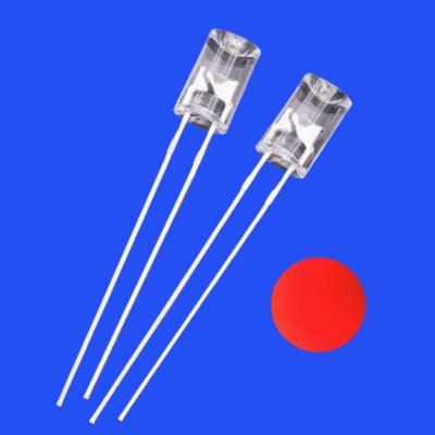 China 5mm 1.5Hz 1/12 Duty Cycle 12V Red Color 620-630nm 600-1200mcd 90deg Resistor Integrated Flangeless Concave Flashing LED for sale