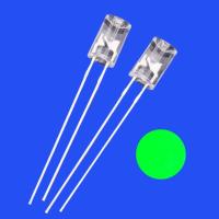 China 5mm 1.5Hz 1/12 Duty Cycle 12V Green Color 520nm 6000mcd 90deg Resistor Integrated Flangeless Concave Flashing LED for sale