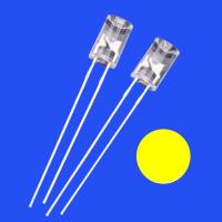 China 5mm 1.5Hz 1/12 Duty Cycle 12V Yellow Color 590nm 1200mcd 90deg Resistor Integrated Flangeless Concave Flashing LED for sale