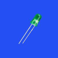 China 5mm 2.0Hz 1/8 Duty Cycle Tinted Diffused Green Color 520nm 2000mcd 60deg Round Head With Flange Flashing LED for sale