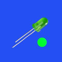 China 5mm 2.0Hz 12V 1/6 Duty Cycle Green Color 515-525nm 2000mcd 60deg Capacitor Zener Integrated Round Flashing LED for sale