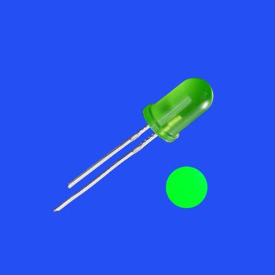 China 5mm 2.0Hz 12V 1/6 Duty Cycle Green Color 515-525nm 2000mcd 60deg Capacitor Zener Integrated Round Flashing LED for sale