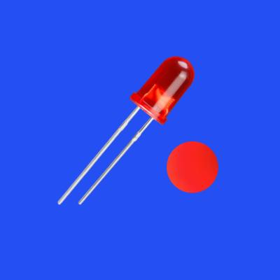 China 5mm 2Hz 1/8 Duty Cycle 12V Tinted Foggy Red Color 630nm 70-150mcd 60deg Resistor Integrated Round Head LED Diode for sale