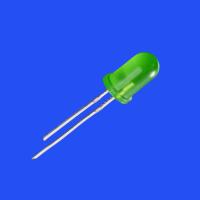 China 5mm 2Hz 1/8 Duty Cycle 12V Tinted Foggy Green Color 520nm 2000mcd 60deg Resistor Integrated Flashing LED for sale