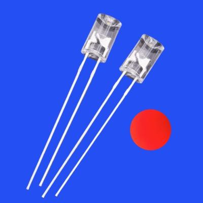 China 5mm 2Hz 1/6 Duty Cycle 12V Clear Red Color 620nm 600mcd 90deg Resistor Integrated Flangeless Concave Blinking LED for sale