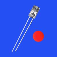 China 5mm 2Hz 1/6 Duty Cycle 12V Clear Red Color 620nm 600mcd 90deg Resistor Integrated Flangeless Concave Blinking LED for sale