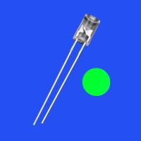 China 5mm 2Hz 1/6 Duty Cycle 12V Clear Green Color 520nm 7000mcd 90deg Resistor Integrated Flangeless Concave Blinking LED for sale