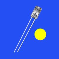 China 5mm 2Hz 1/6 Duty Cycle 12V Clear Yellow Color 590nm 1200mcd 90deg Resistor Integrated Flangeless Concave Blinking LED for sale