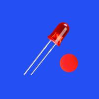 China 5mm 3Hz 1/6 Duty Cycle 12V Tinted Diffused Red Color 620nm 70-150mcd 60deg Resistor Integrated Round Head LED Diode for sale