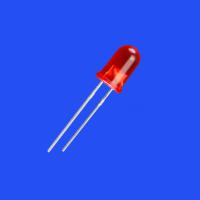 China 5mm 3Hz 1/6 Duty Cycle 12V Tinted Diffused Red Color 620nm 70-150mcd 60deg Resistor Integrated Round Head LED Diode for sale