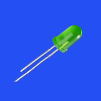 China 5mm 3Hz 1/6 Duty Cycle 12V Tinted Diffused Green Color 515-525nm 1000-2000mcd 60deg Resistor Integrated Round Head LED for sale