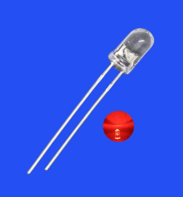 China 5mm 6.8Hz 1/6 Duty Cycle Red Color 630nm 2000mcd Round Clear Lens Strobe Flashing LED Diode for sale