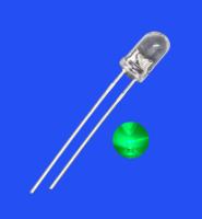 China 5mm 6.8Hz 1/6 Duty Cycle Green Color 520nm 5000mcd Round Clear Lens Strobe Flashing LED Diode for sale