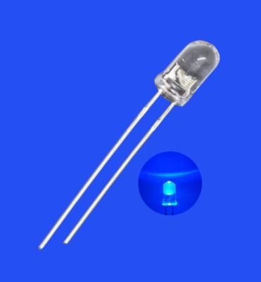 China 5mm 6.8Hz 1/6 Duty Cycle Blue Color 470nm 500mcd Round Clear Lens Strobe Flashing LED Diode for sale