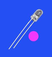 China 5mm 6.8Hz 1/6 Duty Cycle Pink Color 1000-2000mcd Round Clear Lens Strobe LED Diode for sale