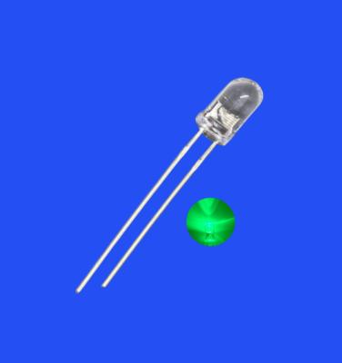 China 5mm 12Hz 1/6 Duty Cycle Green Color 520nm 7000mcd Round Clear Lens Strobe Flashing LED Diode for sale