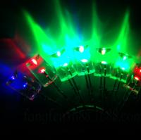 China 5mm RGB Dream Color 1500-2500mcd Flangeless Concave Shape 90 Deg Clear Lens 7 Color Slow Flashing Diode for sale