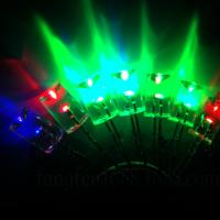 China 5mm RGB Dream Color 1500-2500mcd Flangeless Concave Shape 90 Deg Clear Lens 7 Color Fast Flashing Diode for sale