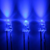 China 0.2W Illuminated 3mm 460-470nm Blue Color 8000-10000mcd Round Shape F3 LED Diode for sale
