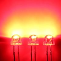 China 0.5W 5mm 620-630nm Red Color 4000mcd-5000mcd Strawhat Shape Clear Lens 120deg LED Diode for sale