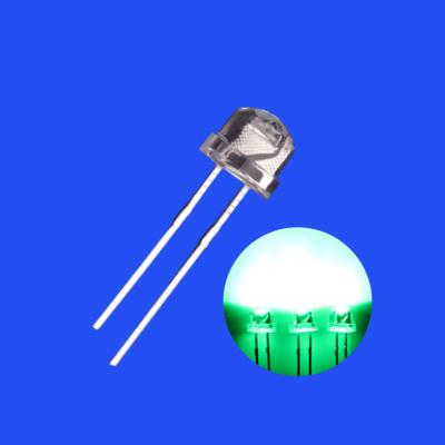 China 0.5W 5mm 520-530nm Green Color 5000-6000mcd Strawhat Shape Clear Lens 120deg LED Diode for sale