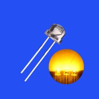 China 0.5W 5mm 585-595nm Yellow Color 4000-5000mcd Strawhat Shape Clear Lens 120deg Light Emitting Diode for sale