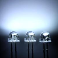 China 0.5W 5mm 7000-9000K White Color 12-13 LM Strawhat Shape Transparent Lens 120deg Light Diode for sale