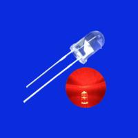 China Through Hole LED 5mm 630nm Red Color Clear Lens Round With Flange For Illumination for sale