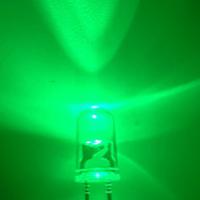 China 5mm LED Light Diode 520nm Green Color 18000mcd Clear Lens Round Head With Flange For Illumination for sale