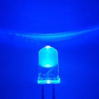 China 5mm LED Light Diode 460nm Blue Color 5000mcd Clear Lens Round Head With Flange For Illumination for sale