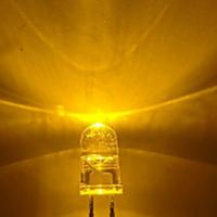 China 5mm LED Light Diode 590nm Yellow Color 3000mcd Clear Lens Round Head With Flange for sale
