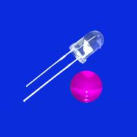 China 5mm LED Light Diode Pink Color 2000-3000mcd Clear Lens Round Head With Flange Short Pins For Lighting for sale