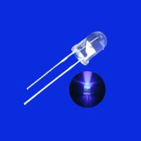 China 5mm LED Light Emitting Diode 390nm - 400nm Purple Color 300mcd - 400mcd Clear Lens Round Head With Flange for sale