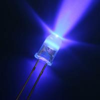 China 5mm LED Light Emitting Diode 390nm - 400nm Purple Color 300mcd - 400mcd Clear Lens Round Head With Flange for sale
