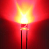 China 4mm LED Light Diode 620nm - 630nm Red Color 1000mcd - 2000mcd Clear Lens Round Head Short Pins For Indicator for sale