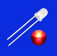 China 4mm LED Light Diode 620nm - 630nm Red Color 1000mcd - 2000mcd Clear Lens Round Head Short Pins For Indicator for sale