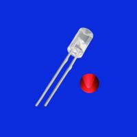 China 4mm LED 620nm - 630nm Red Color 600mcd - 1500mcd Clear Lens Flangeless Concave Shape Diode for sale
