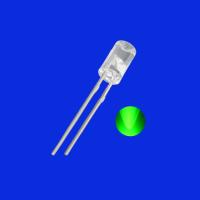 China 4mm LED 520nm - 530nm Green Color 2000mcd - 3000mcd Clear Lens Flangeless Concave Shape Diode for sale