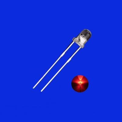 China 3mm LED 620nm - 630nm Red Color 800mcd - 1000mcd Clear Lens Round Head With Flange Light Diode for sale