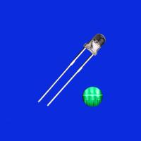 China 3mm LED 520nm - 530nm Green Color 8000mcd - 10000mcd Clear Lens Round Head With Flange Light Diode for sale