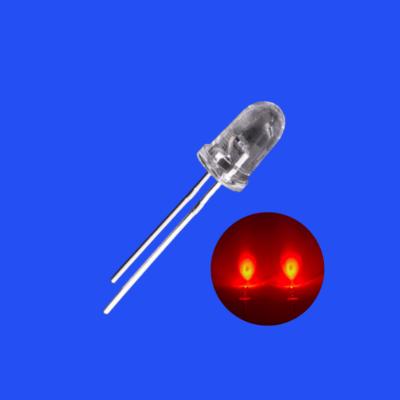China 5mm 650nm - 655nm Deep Red Color 9000mcd - 10000mcd 8deg Bullet Head Water Clear Lens Diode Light for sale