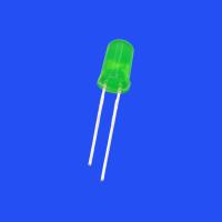 China 5mm Round Head Tinted Diffused Lens Foggy Green Color 520-530nm 3000-4000mcd 60deg Diode Light for sale