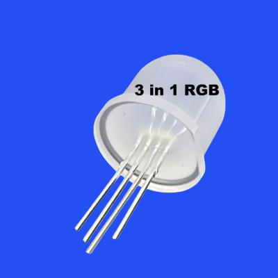 China WS2812B 12mm 3 In 1 RGB Full Color Diffused Round Head 60 Deg Addressable Pixel LED Diode For LED String Light for sale