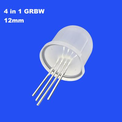 China SK6812 12mm 4 In 1 GRGBW Full Color Diffused Round Head 60 Deg Addressable Pixel LED Diode For LED Pixel Screen for sale